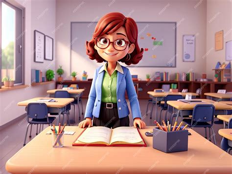 Una Ilustración De Dibujos Animados De Una Maestra Leyendo Un Libro En