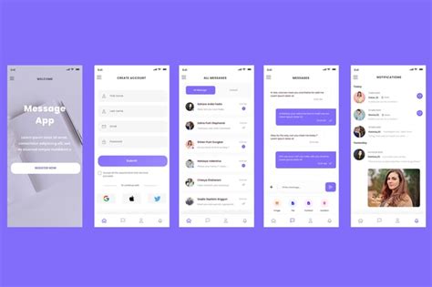 messaging unread messages chat notification app websites ux and ui