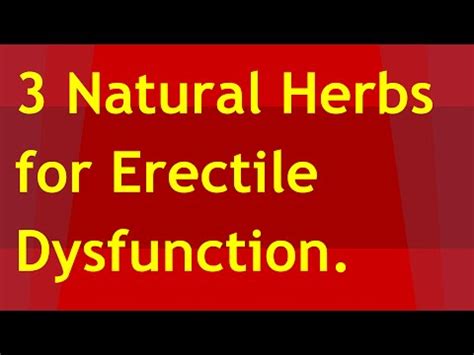 3 Natural Herbs For Erectile Dysfunction Natural Treatment For Erectile