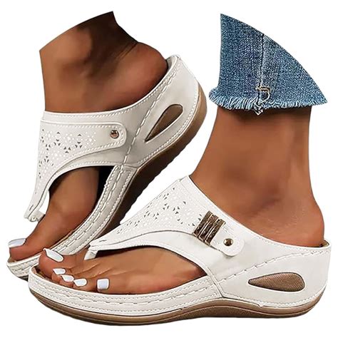 Iujsoy Flip Flops For Women Wedge Sandals Comfort Slides Platform Slip