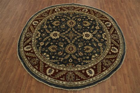 Isabelline Elegant Round Denim Blue Ziegler Rug Blend Of Tradition And