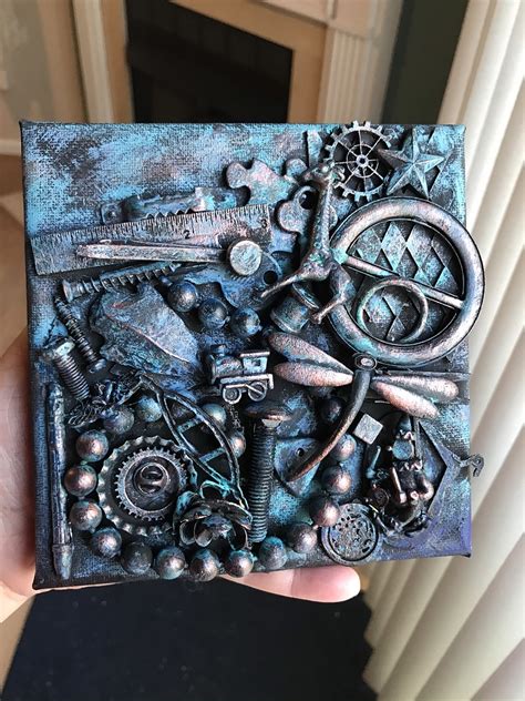 More Assemblage Art Canvases Completed Projects The Lettuce Craft