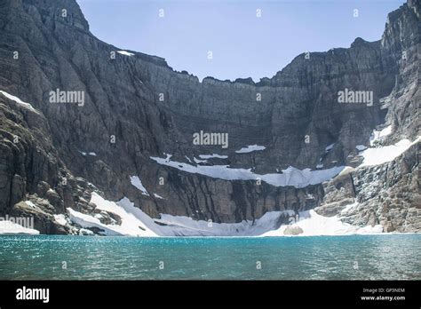 View Of Iceberg Lake In July In Glacier National Park Montana United