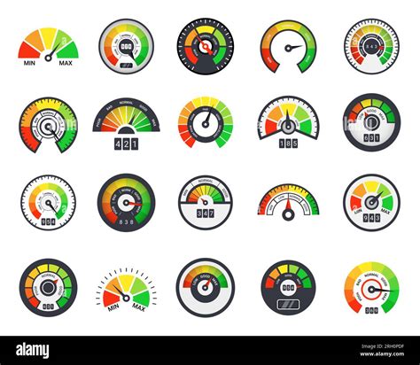 Speedometer Gauge Meter Credit Score Min Or Max Scale Rate Level Indicator With Arrow
