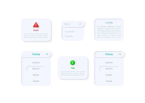 Info Panels Ui Elements Kit User Interface Kit Mobile Vector User