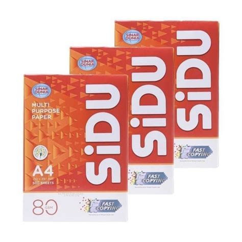 Kertas Hvs Kuarto A4 80 Gram Sidu