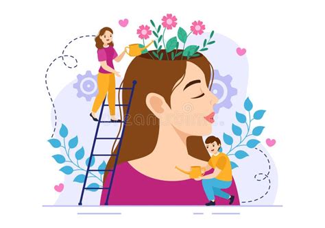 Positives Thoughts Vector Illustration With Thinking Positive As A Mindset In Symbolizing