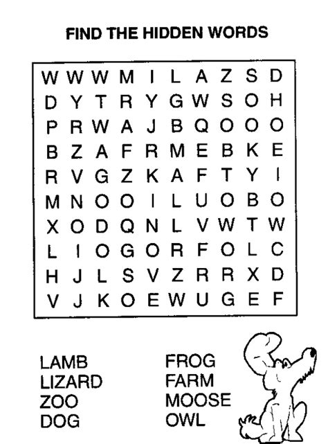Easy Large Print Word Search Printable