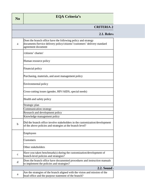Criteria 2 Eqa Action Plan Pdf Policy Strategic Planning