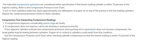 Engine Compression Range Regarding Cylinder Compression Testing