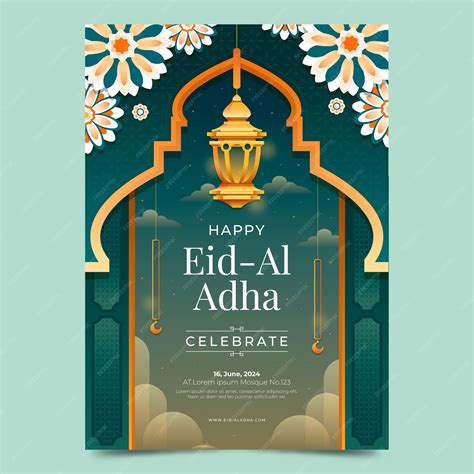 Premium Vector Gradient Islamic Eid Al Adha Vertical Poster Template