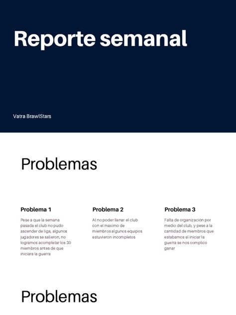 Copia De Reporte Semanal Vatra Brawlstars Pdf