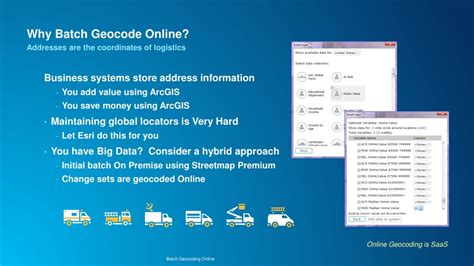 Ppt Efficient Batch Geocoding Online Solutions Arcgis For Logistics Optimization Powerpoint
