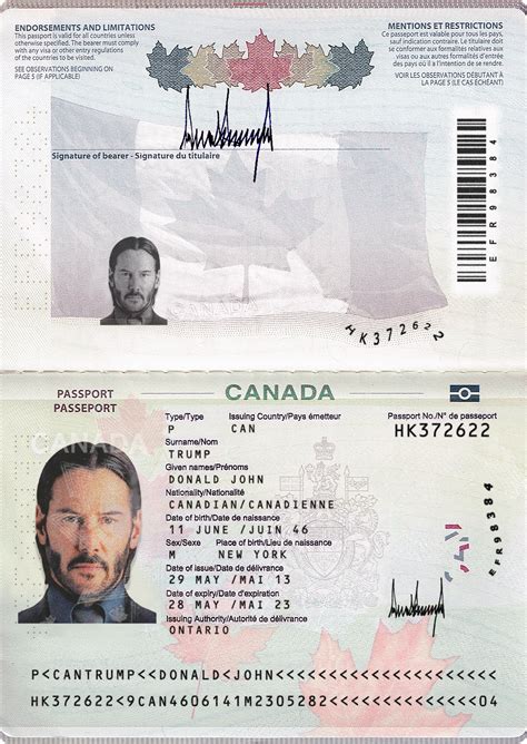 Canada Passport Template Psd