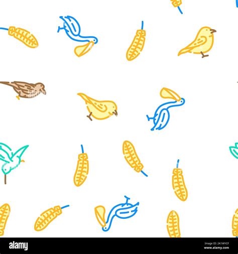 Bird Flying And Eggs In Nest Vector Seamless Pattern Stock Vector Image