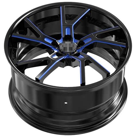 Black And Blue Wheels Wheel Black Rims Forged Wheels