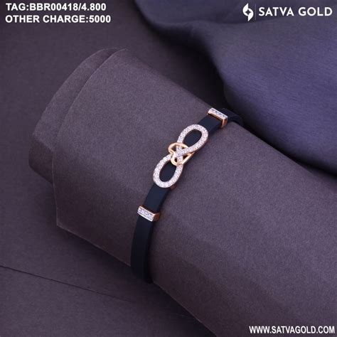 Stylish Bracelet Collection Elegant Gold Bracelet With Black Band