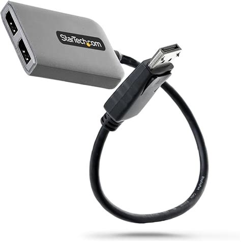 Amazon Com StarTech Com 2 Port DisplayPort 1 4 Splitter DP To 2x DP Multi Monitor Adapter