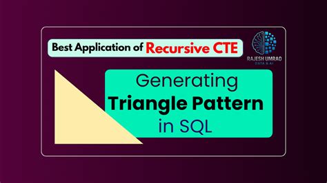 Pattern Printing In Sql — Triangle Pattern P20 Using Recursive Cte