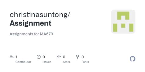 Github Christinasuntongassignment Assignments For Ma679