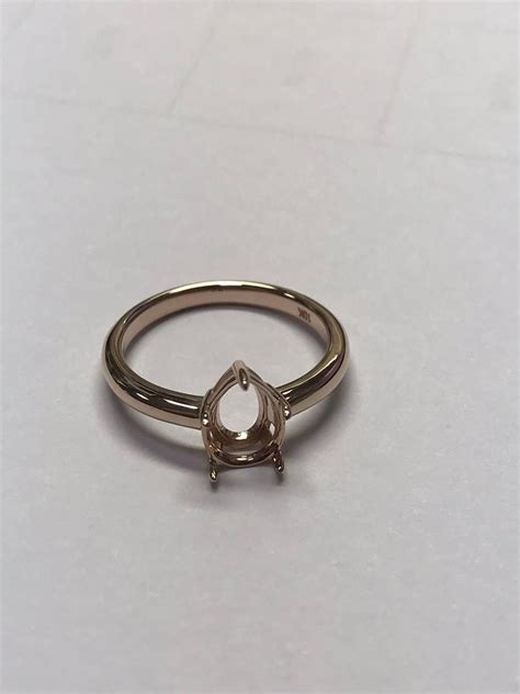 14k Gold Semi Mount Ring Setting Rd 65x65mm Mens Ring Syzjewelry