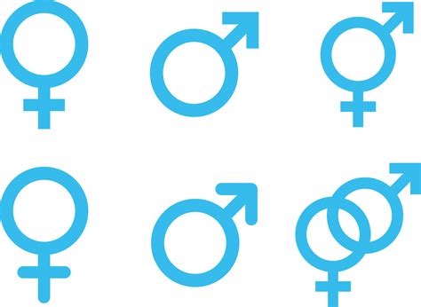 Gender Symbols Male Female Sex Sign Gender Equality Icon In Flat Set