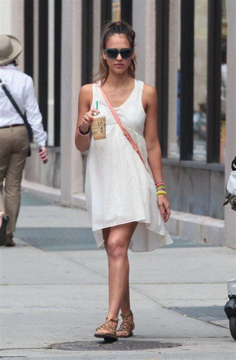 Jessica Alba New York City Jessica Alba Fashion White Dress Summer