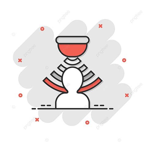 Comic Motion Sensor With Man And Security Connection Vector Walk Wave