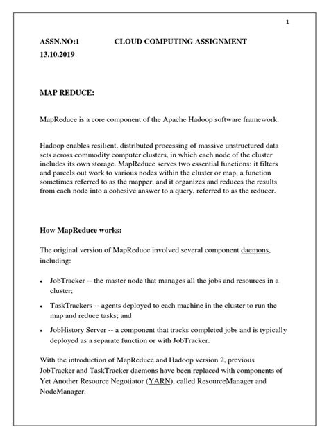 assn no 1 cloud computing assignment 13 10 2019 pdf apache hadoop