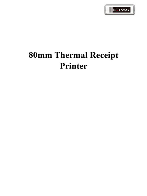 80mm Thermal Receipt Printer Command Set Pdf Ascii Printer