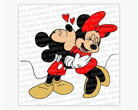 Mickey Mouse Kissing Minnie Mouse