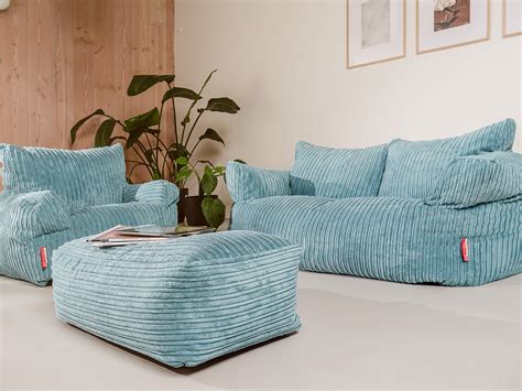 Lounge Pug Josephine Sofa Bean Bag Pom Pom Sky Blue Big Bertha Original Uk