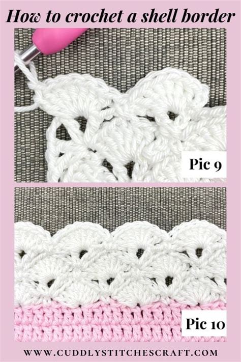 How To Crochet A Shell Border Easy Stitch Tutorial Cuddly Stitches Craft