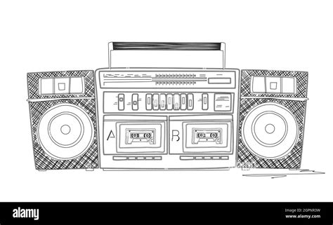Retro Boombox Drawing At Rebecca Bowens Blog