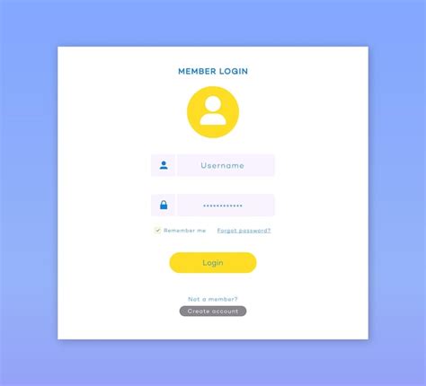 로그인 양식 페이지 템플릿 앱 개발을 위한 플래트 스타일 스마트폰 모 웹 사이트 Ui 요소 온라인 로그인 형식 등록 사용자