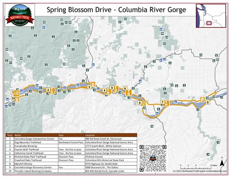 Columbia River Gorge Attractions Map 60 Photos