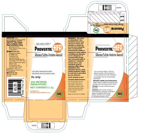 Proventil Hfa Fda Prescribing Information Side Effects And Uses