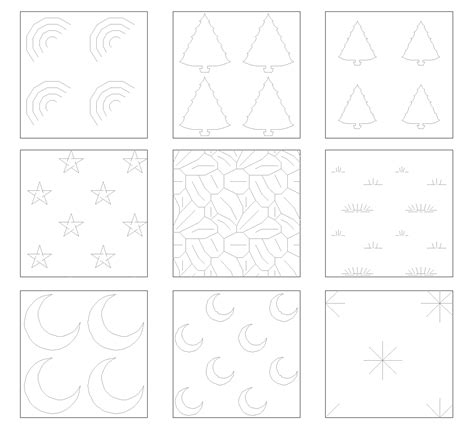 Tree Grass And Sky Patterns Dwg Cad Block Free Download