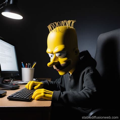 Bart Simpson Sitting With His Headphones Listening To Music Prompts