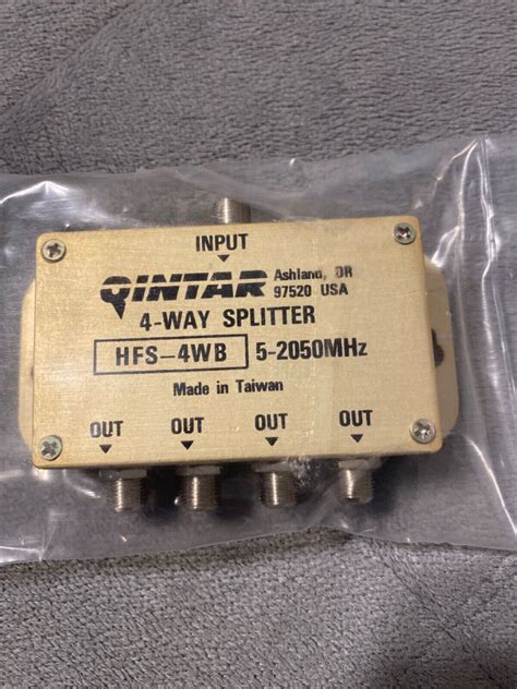 4 Way 5 2050 Mhz 1 To 4 Coaxial Splitter Hfs 4wb Satellite Tv New Ebay
