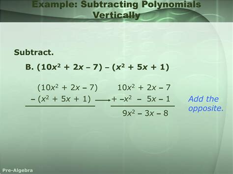 Ppt Subtracting Polynomials Powerpoint Presentation Free Download