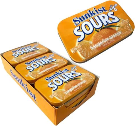 Sunkist Sours Sugar Free Tangerine Orange 6 Piece Box Candy Warehouse