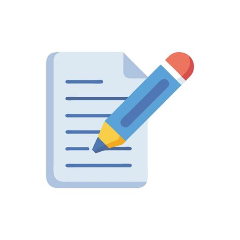 Stylized Document And Pencil Icon Flat Design 65322170 Vector Art At