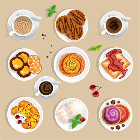 Dessert Top View Vector Art Icons And Graphics For Free Download