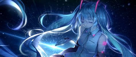 Hd Wallpaper Hatsune Miku Night Illuminated Technology Glowing Architecture Hatsune