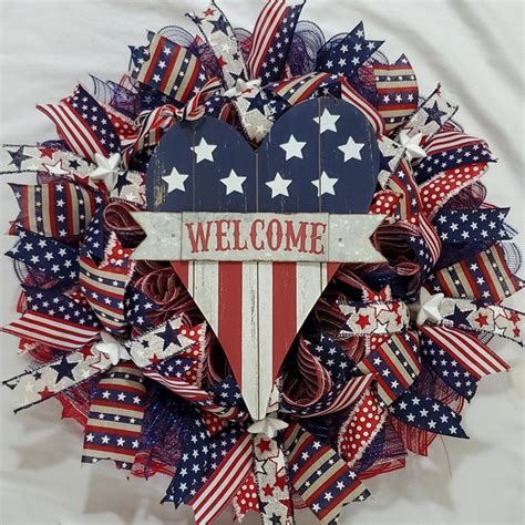 4th Of July Deco Mesh Wreaths Etsy