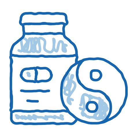 Sedative Pills Doodle Icon Hand Drawn Illustration 18006368 Vector Art