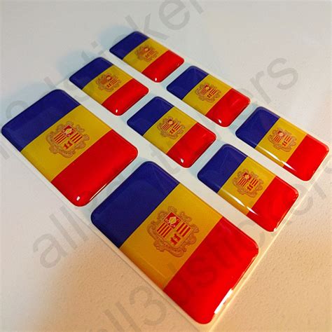 Pegatinas Andorra Bandera Relieve 3d Adhesivos Resina