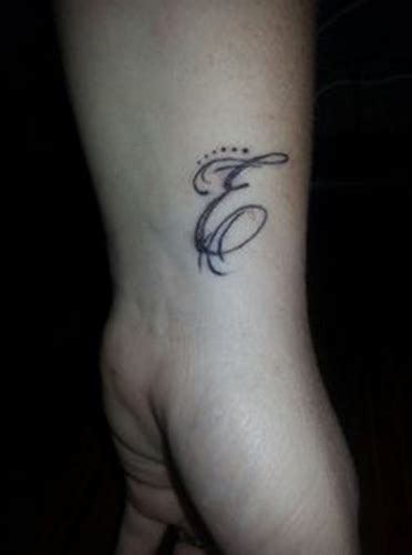 Letter E Tattoo On Wrist