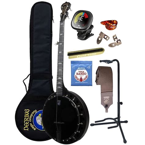 Deering Goodtime Blackgrass 5 String Bluegrass Banjo With Reverb